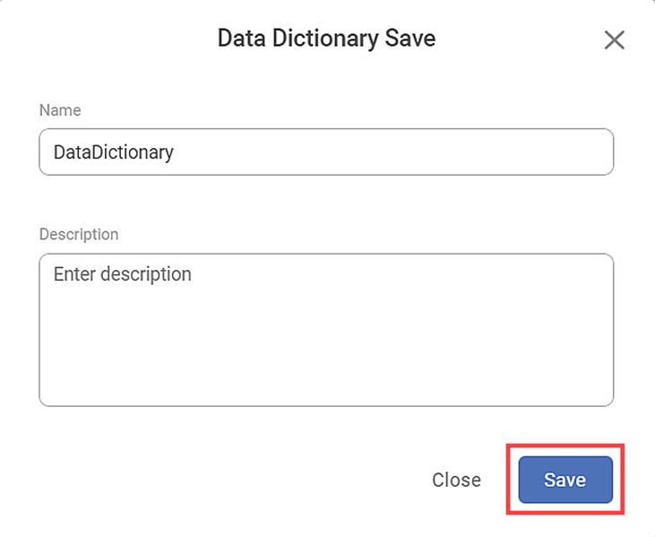 Creating New Data Dictionary